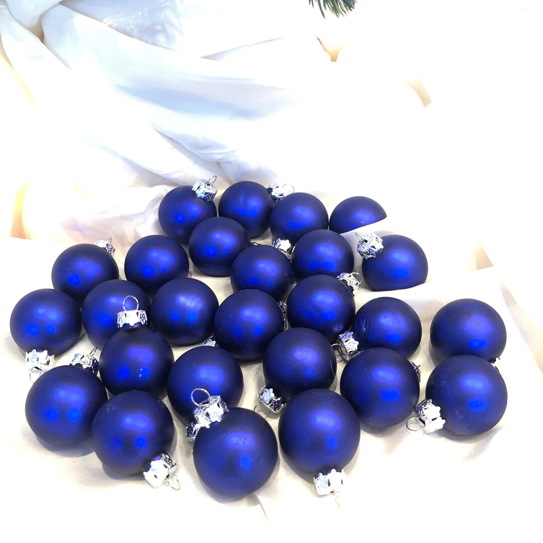 Mercury Glass Christmas Tree Bulbs Mini, Royal Blue - Etsy