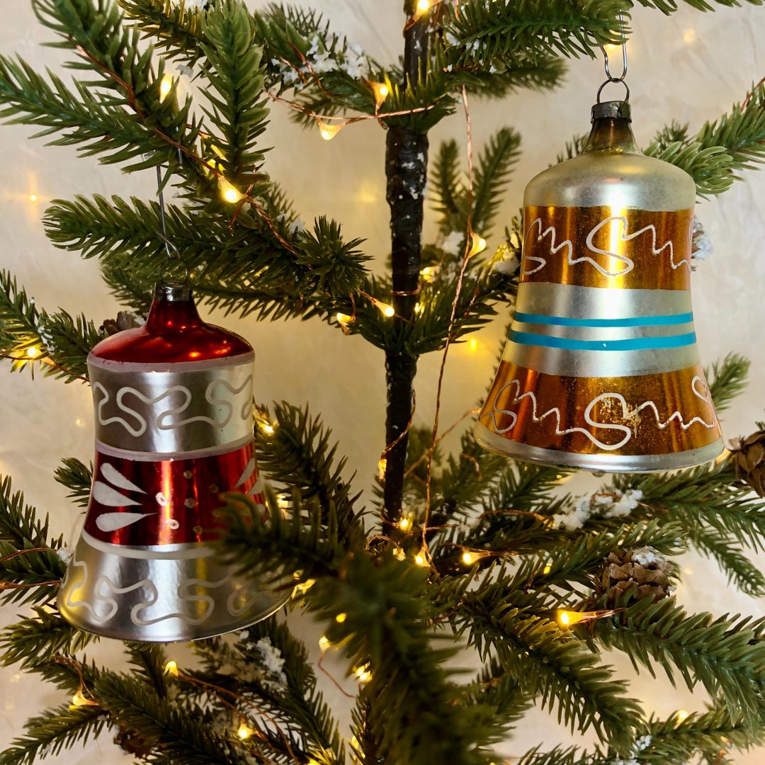Two Large Vintage Mercury Glass Bells - Made in Germany - Etsy