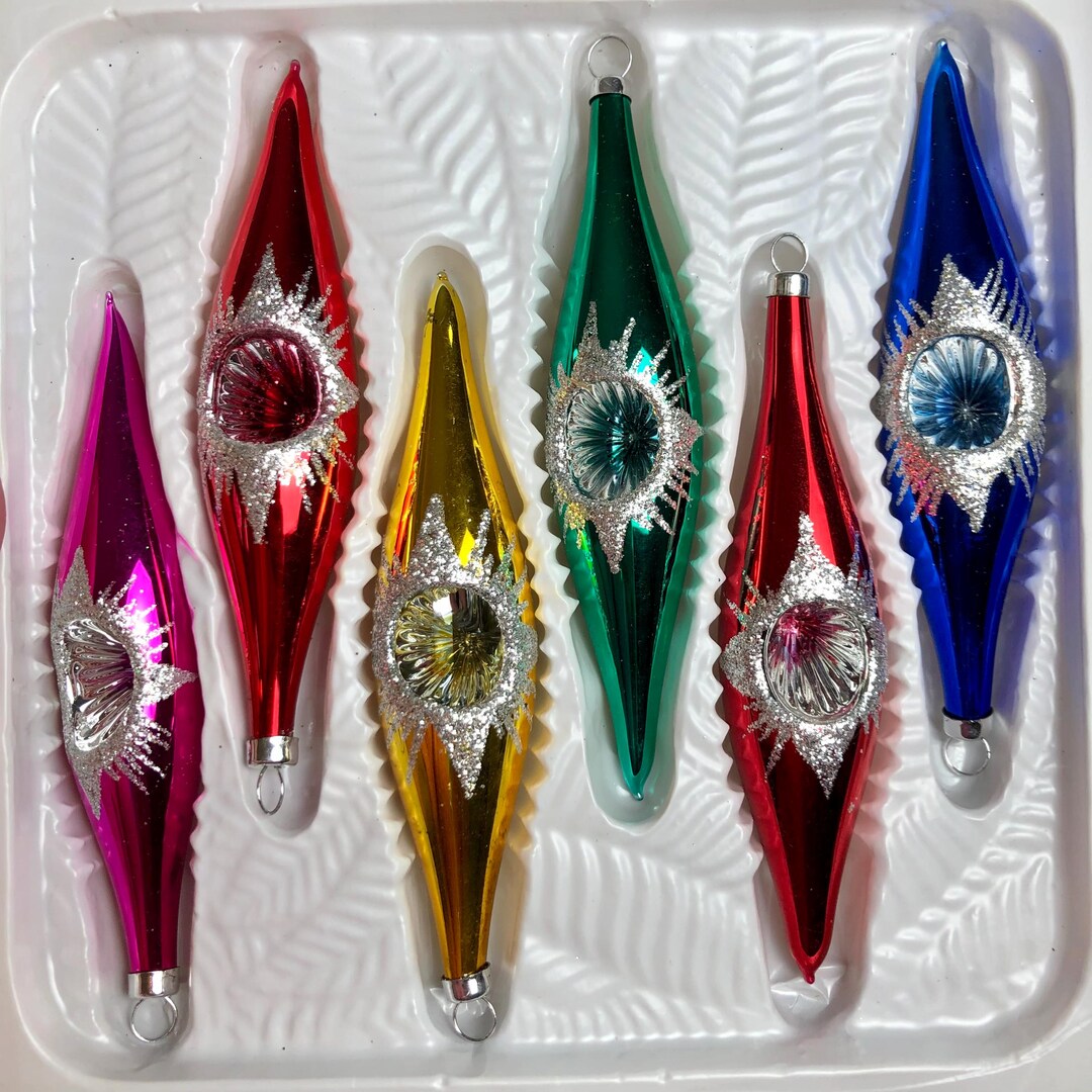Set of Six Long Indent Teardrops in a Rainbow of Colours - Made in ...
