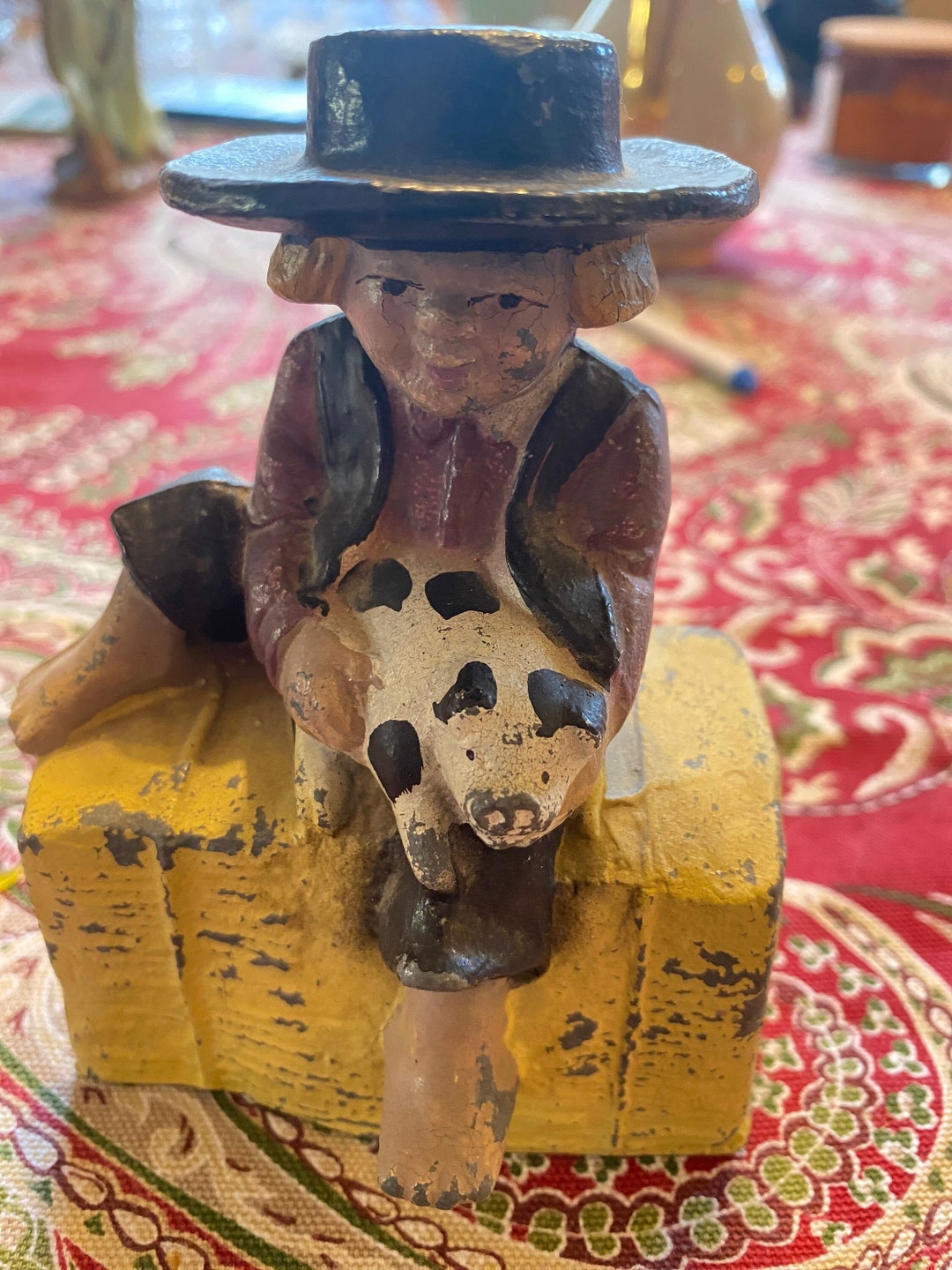 Vintage Very Rare Amish Bot and Pig Cast Iron Bank - Etsy