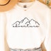 Embroidered Mountain Sweatshirt,outdoors Hiking Embroidery Crewneck ...
