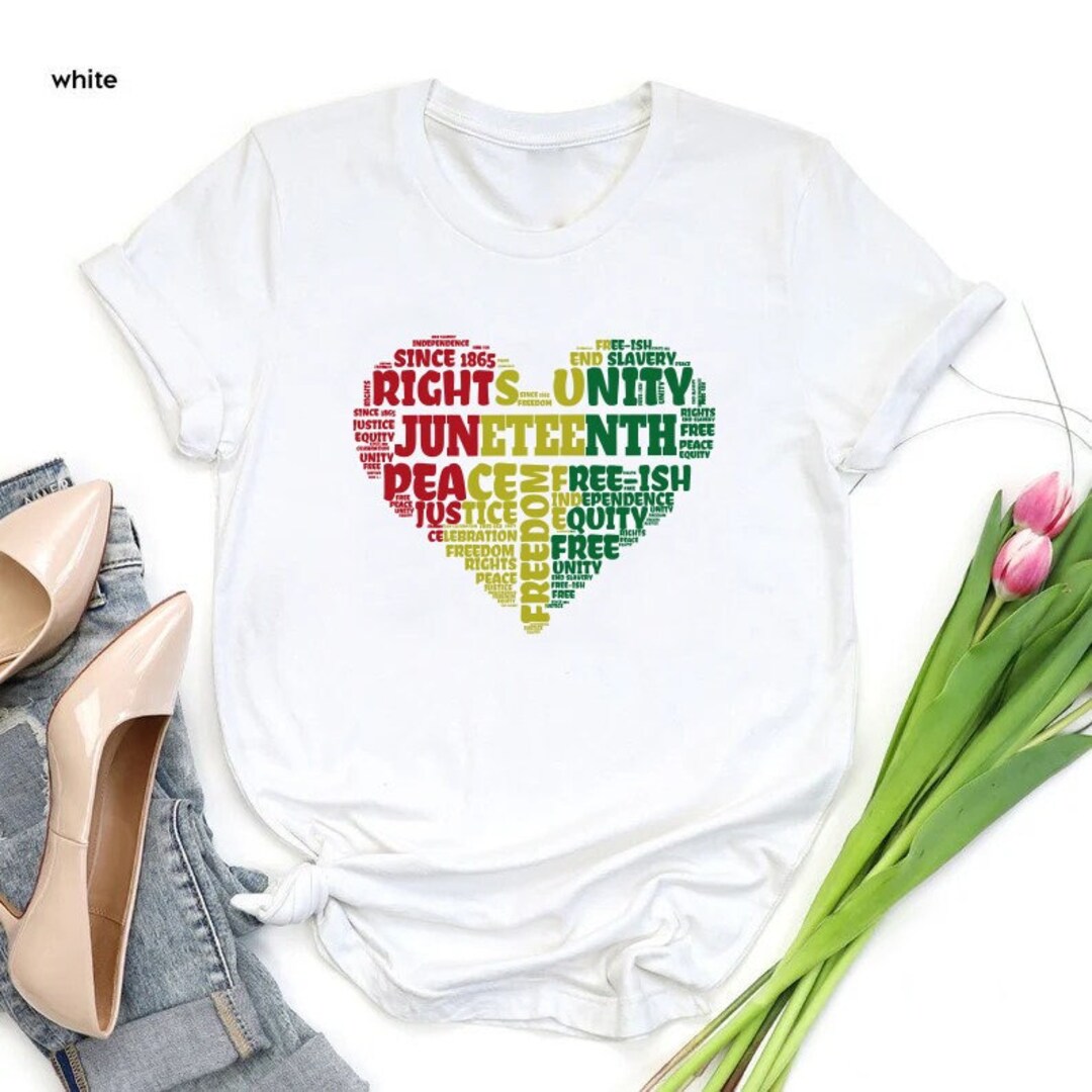 Juneteenth Heart Tshirt,african American Freedom,black History Month ...