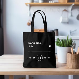 Custom Song Tote Bag,personalized Favorite Song Name Bag, Customizable ...