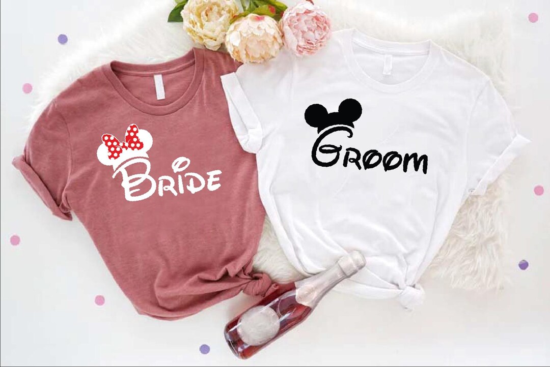 Custom Disney Bride and Groom Couples Matching Shirt, Minnie Bride ...