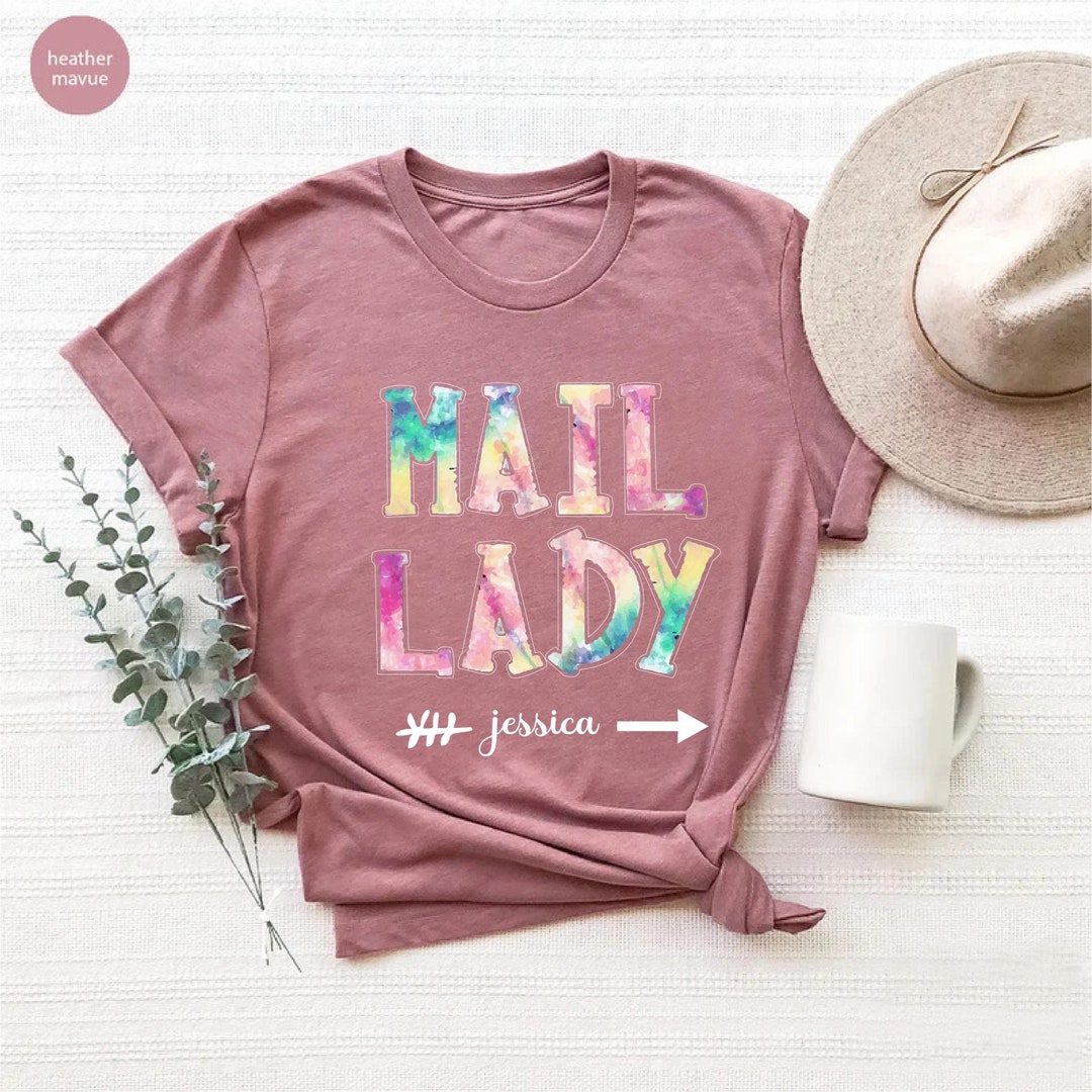 Custom Mail Lady Shirt, Postal Worker Matching Tee,mail Lady Christmas ...
