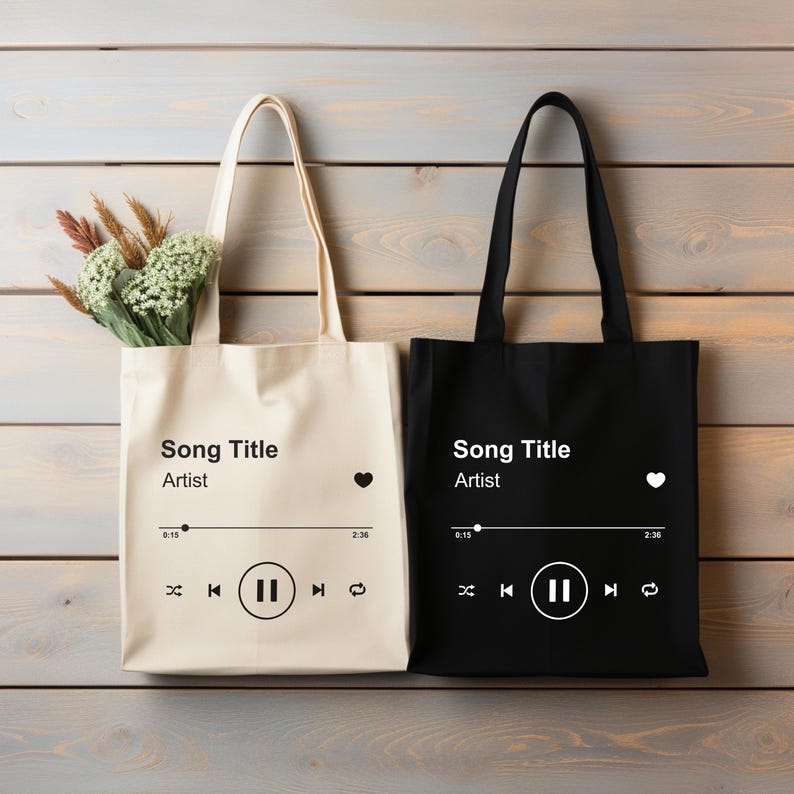 Custom Song Tote Bag,personalized Favorite Song Name Bag, Customizable ...