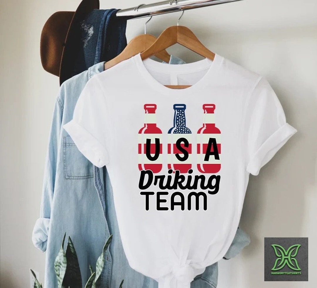 USA Drinking Team Tshirt, Mens 4th of July Drinking Crew T-shirt ...