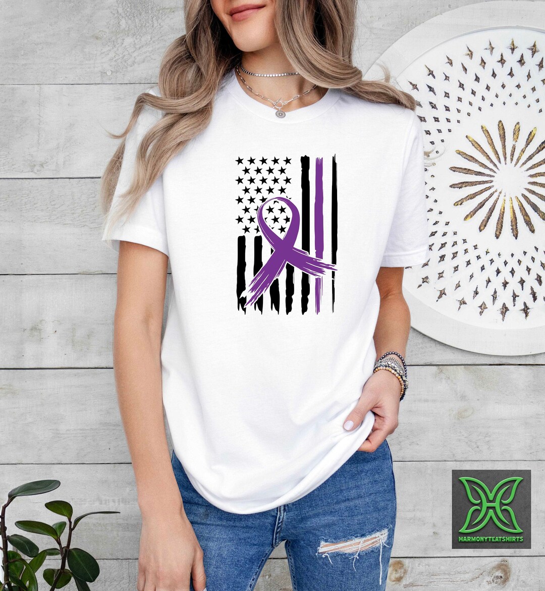 Lupus Awareness T-shirt, Lupus USA Flag Purple Ribbon Shirt ...