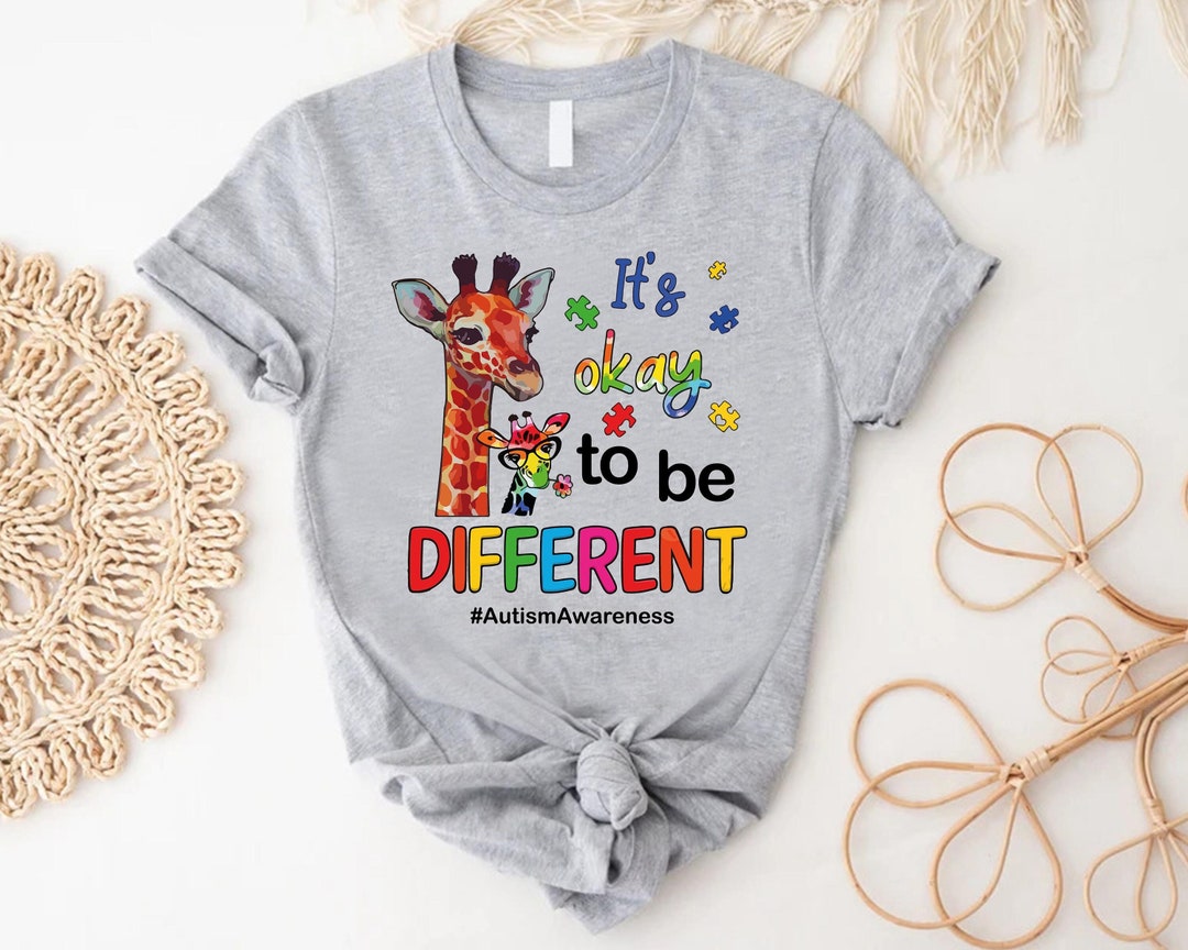 Autism Giraffe Be Different Shirt, Neurodiversity Kids Gift,autism ...