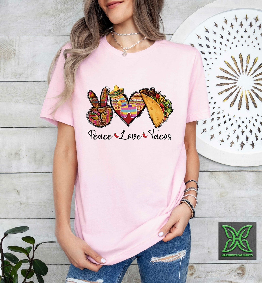 Peace Love Tacos Shirt,funny Taco Tshirt,taco Lover Gift,taco Tuesday ...