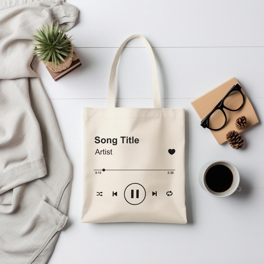 Custom Song Tote Bag,personalized Favorite Song Name Bag, Customizable ...