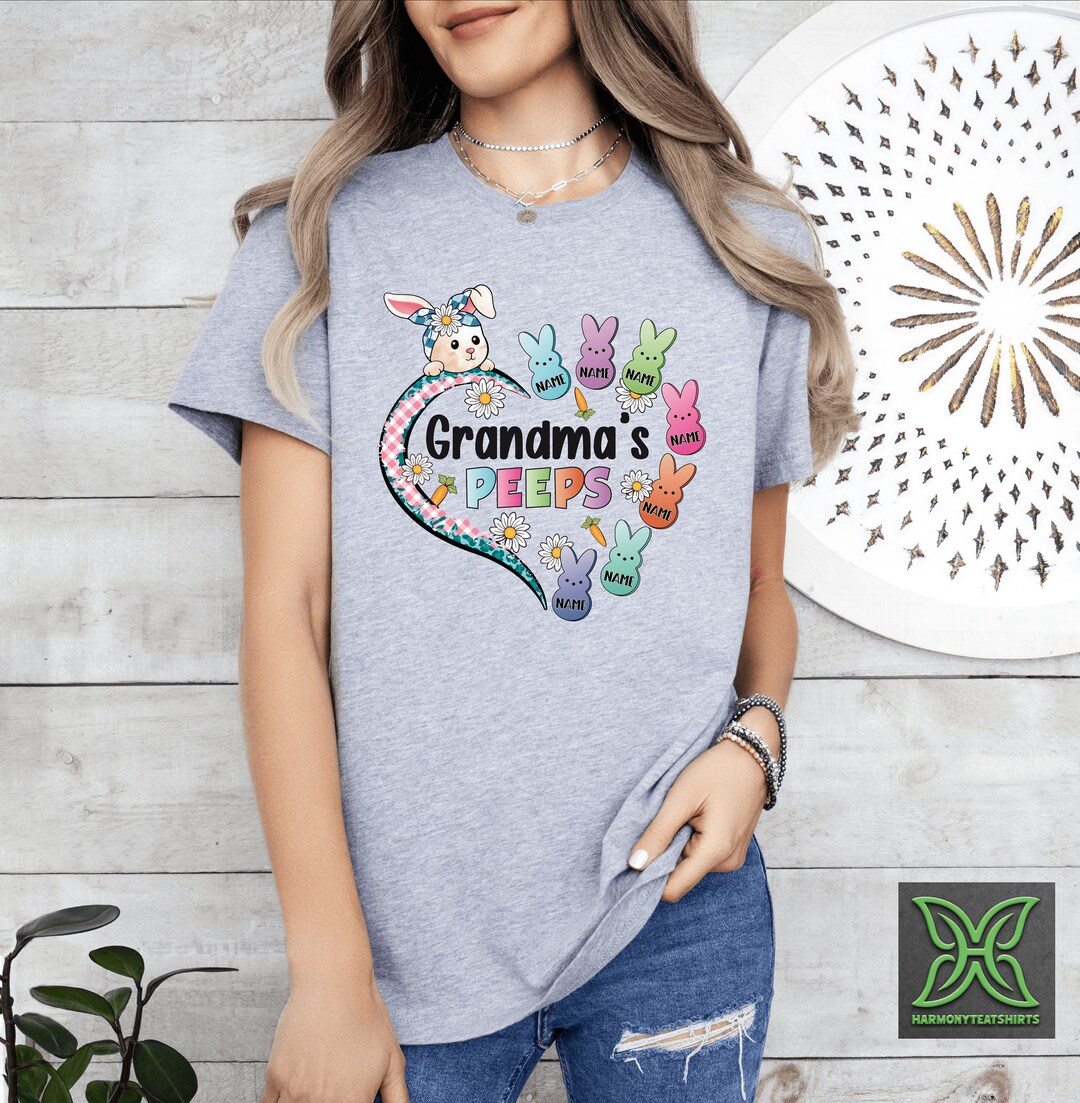 Custom Easter Grandma Heart Shirt With Grandkids Names,personalized ...