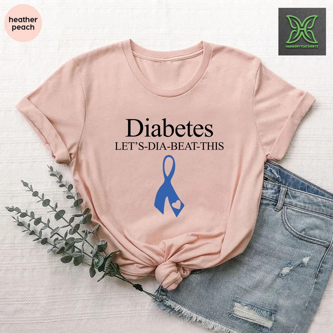 Diabetes Awareness Blue Ribbon Shirt,diabetes Fighter T-shirt,diabetic ...
