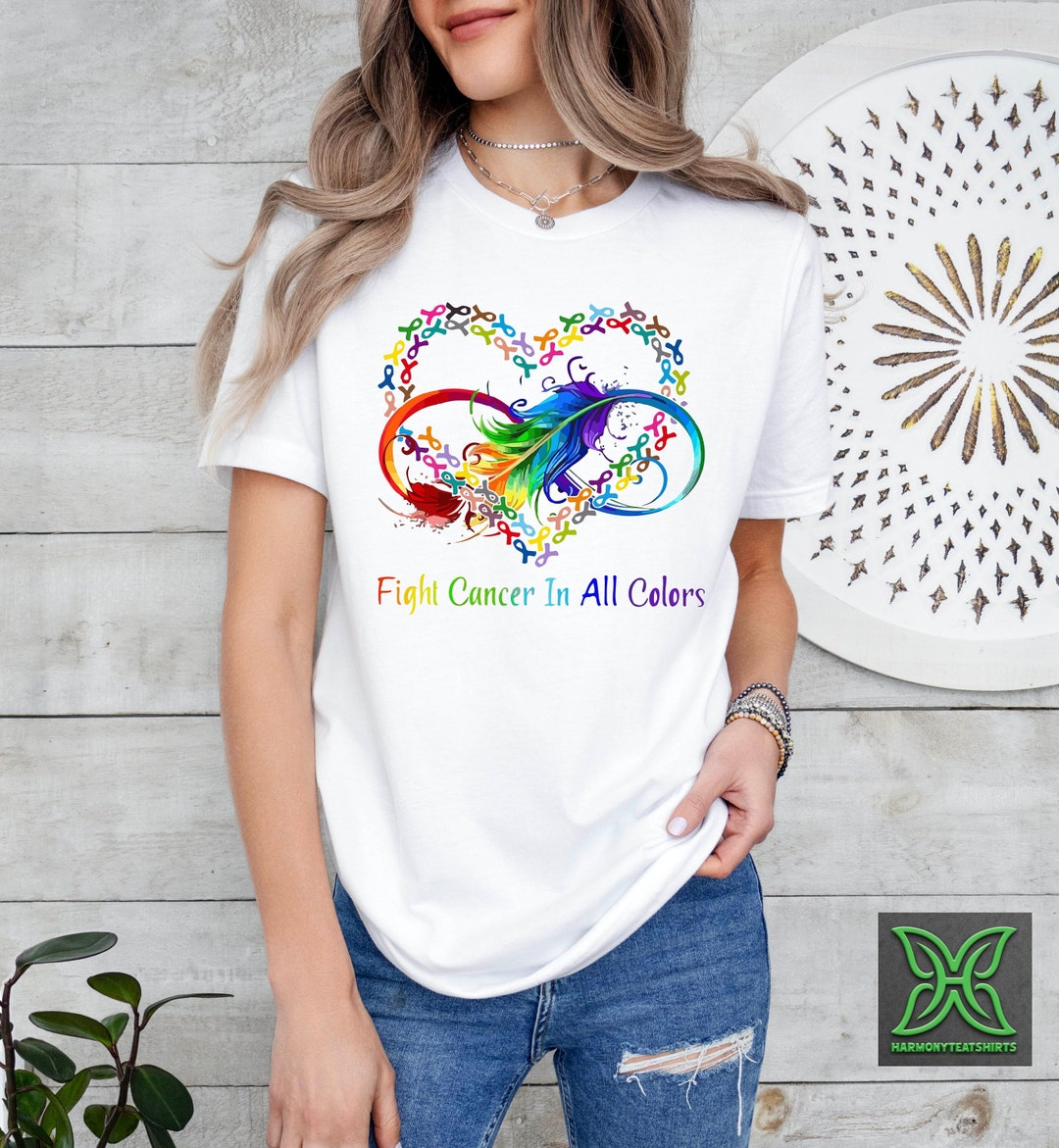 Fight Cancer in All Colors Shirt, All Cancer Awareness Shirt, Cancer ...