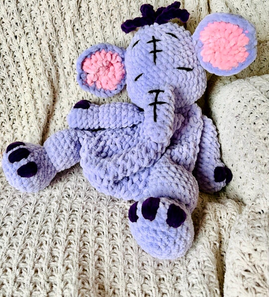Handmade Lumpy Heffalump From Winnie the Pooh Crochet Snuggler Lovey ...