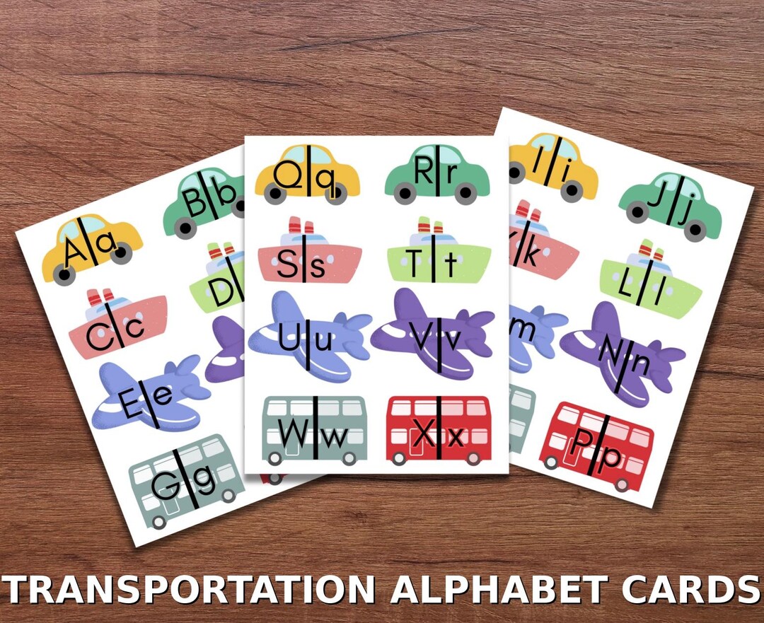 Transportation ABC Matching Cards – A-Z Learning Printables! - Etsy