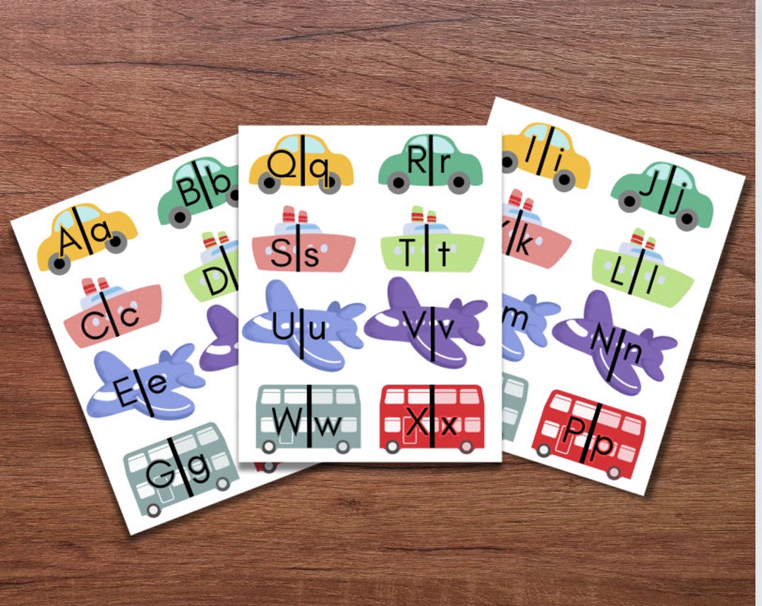 Matching Uppercase and Lowercase Letters, Transportation - Etsy