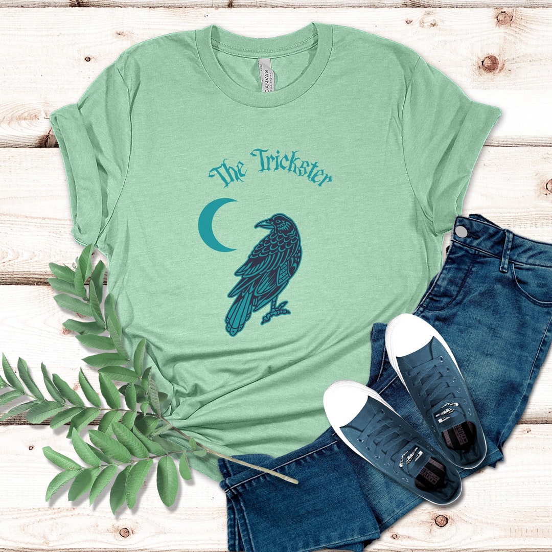 Raven Tshirt the Trickster Raven, Raven Lover Gift, Bird Lover, Gothic ...
