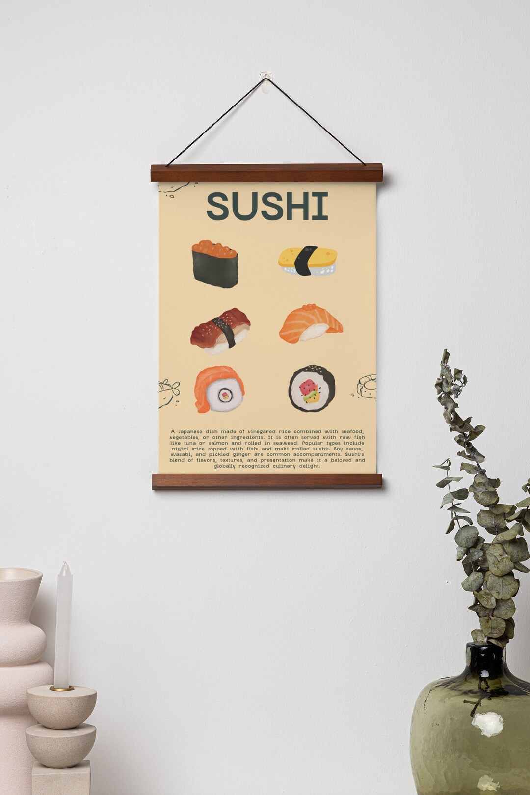 Japanese Sushi Digital Artwork Poster, Print at Home, Food Print - Etsy