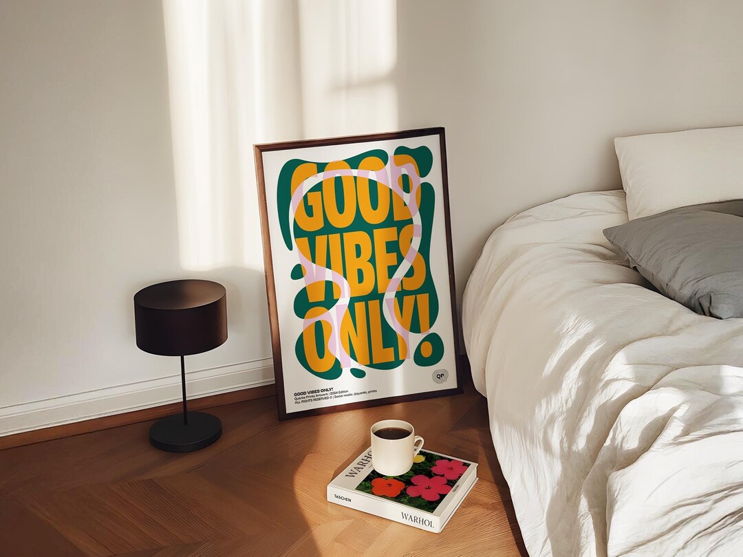 Good Vibes Only! Bold & Colorful Poster, Aesthetic Wall Art, Typography ...