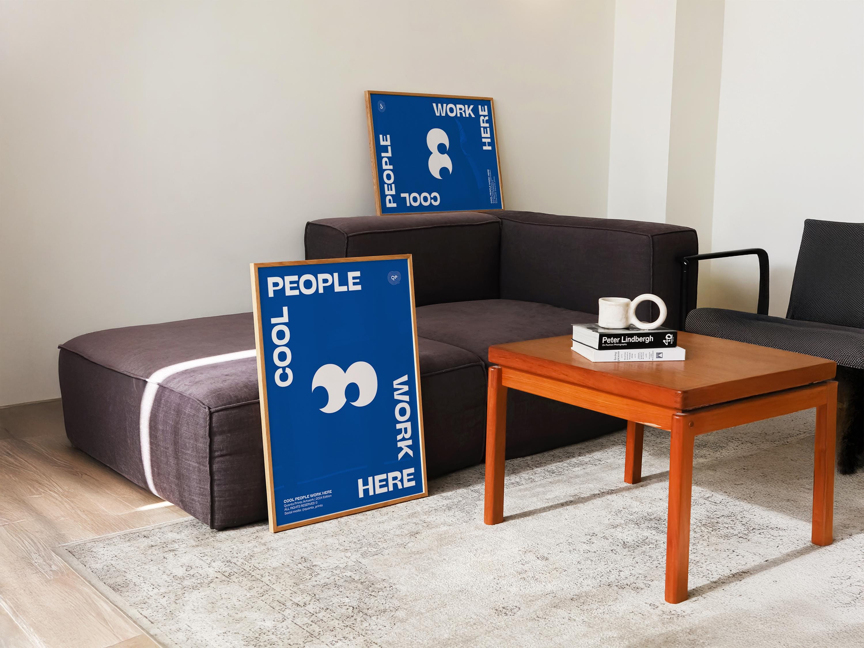 Typography Print, Cool People Work Here, Inspirational Wall Art, Blue ...