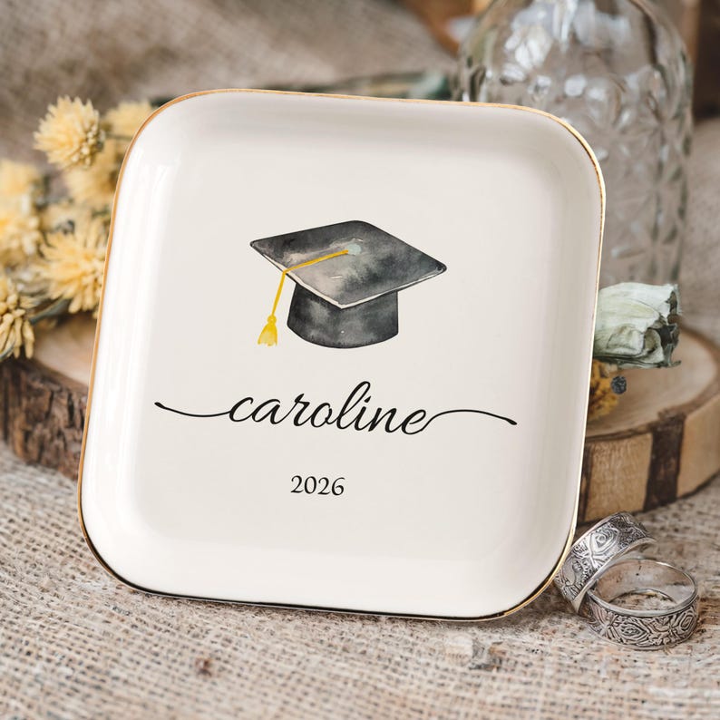 Personalized Graduation Ring Dish, Class of 2026, Jewelry Dish, Custom ...