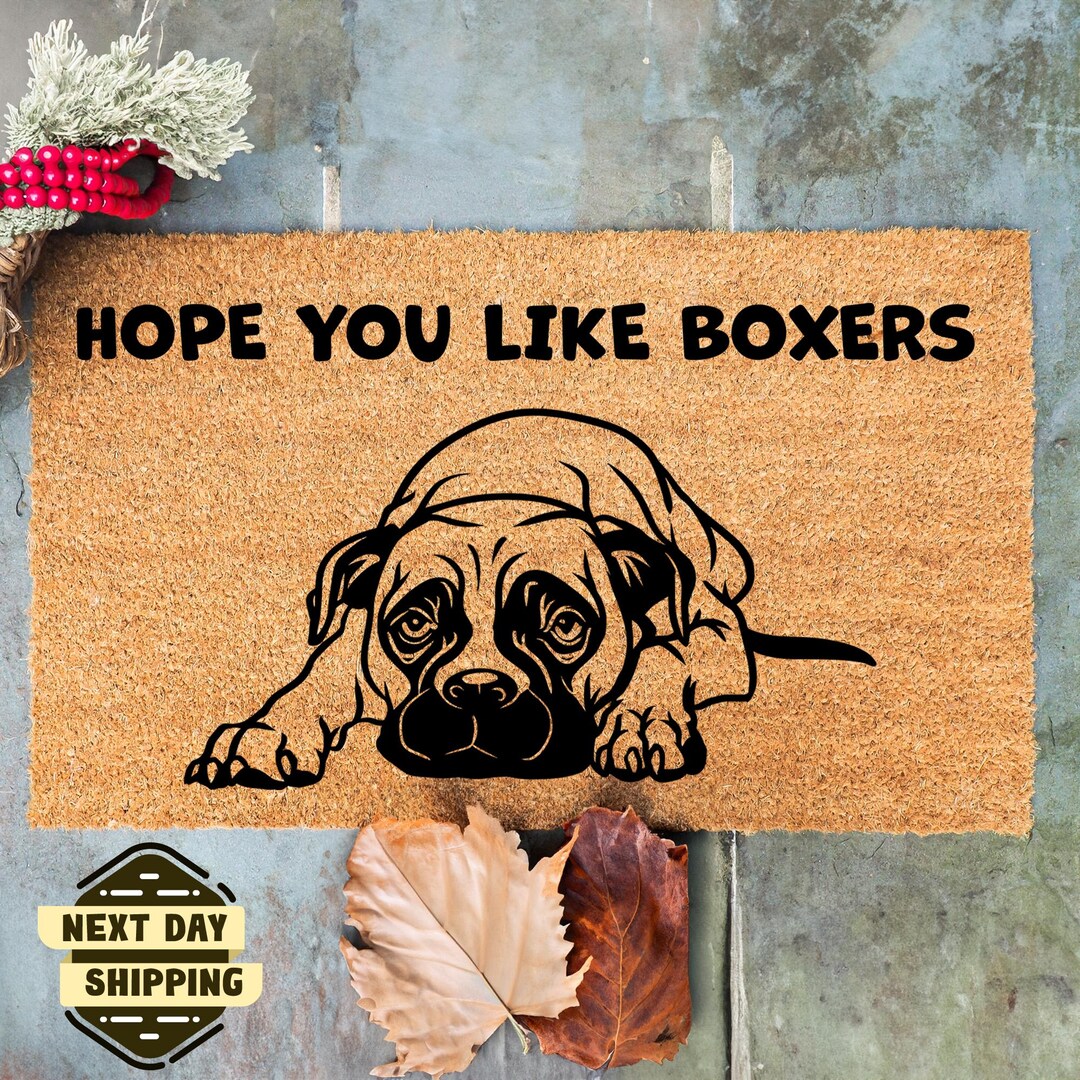 Hope You Like Boxers Welcome Mat, Pet Lover, Doormat Outdoor, New Home ...
