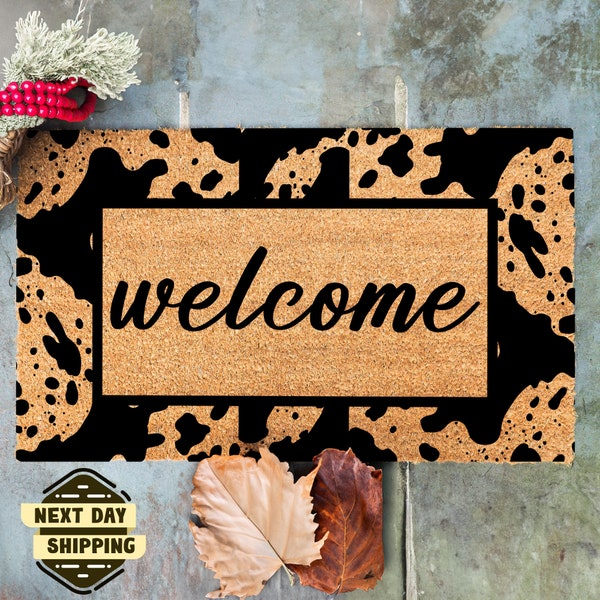 Cow Front Door Mat - Etsy