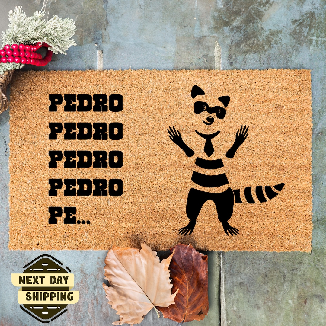 Pedro the Dancing Raccoon Door Mat, Welcome Mat Pedro Pedro, Funny Gift ...