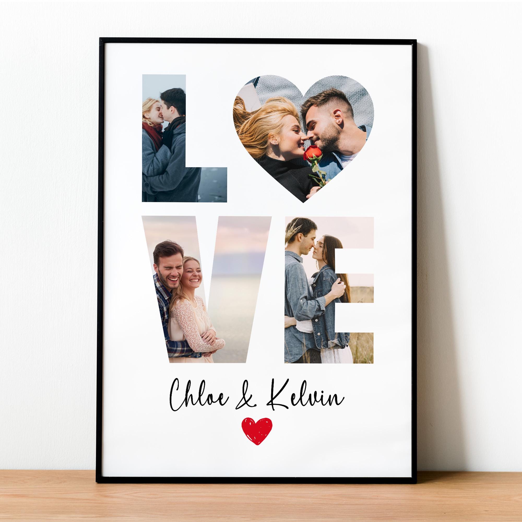 Custom Love Photo Collage, Valentine's Day Gift, Couple Gift, Living ...
