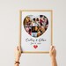 Custom Couple Heart Shape Photo Collage, Personalized Gift, Framed ...
