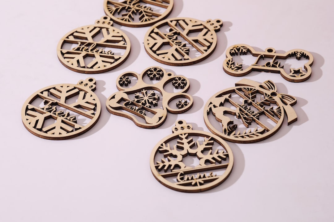 Custom Laser Cut Wood Ornament, Personalized Engraved Ornament, Holiday ...