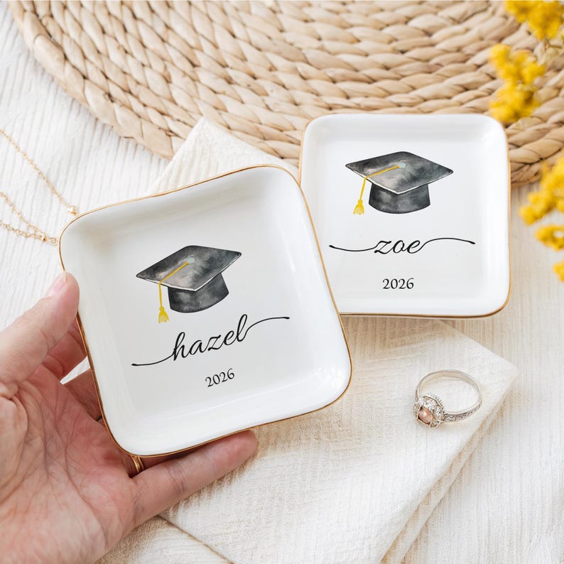 Personalized Graduation Ring Dish, Class of 2026, Jewelry Dish, Custom ...