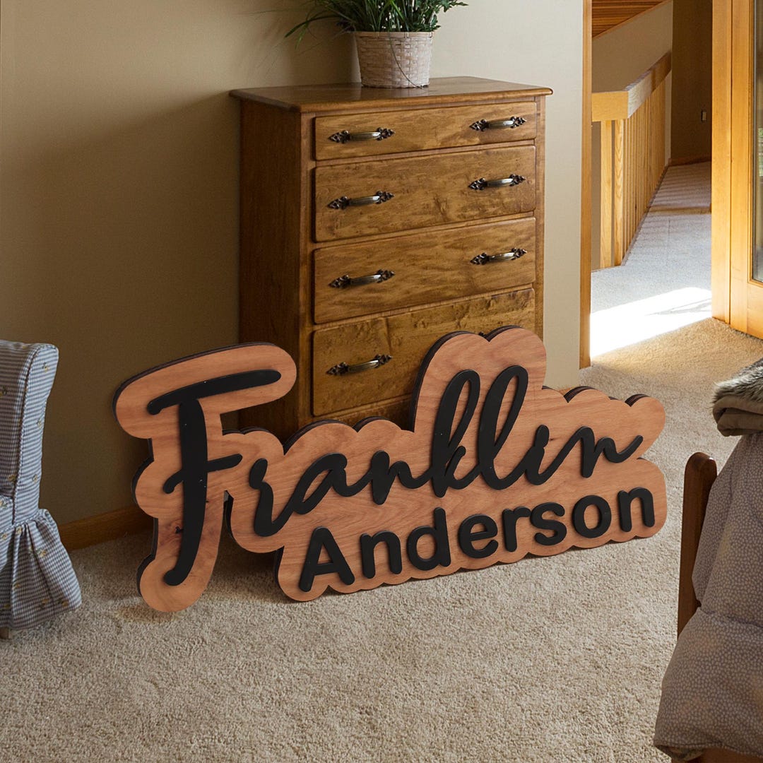 Personalized Wood Name Wall Art, Personalized Gift, Laser Cut Name ...