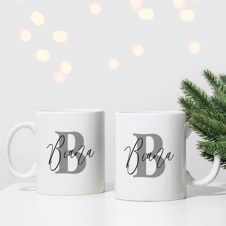 Monogram Initial Name Mug, Customized Name Mug, Coffee Mug ...