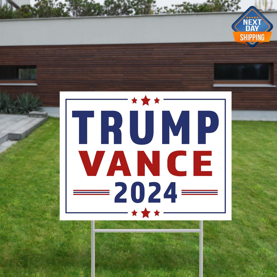 Trump Vance 2024 Yard Sign, Trump 2024, Political Lawn Sign, Republican ...