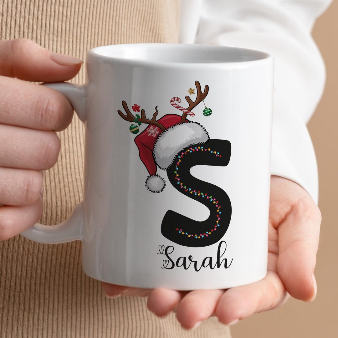 Christmas Name Mug, Personalized Name Mug, Initial Christmas Mug ...