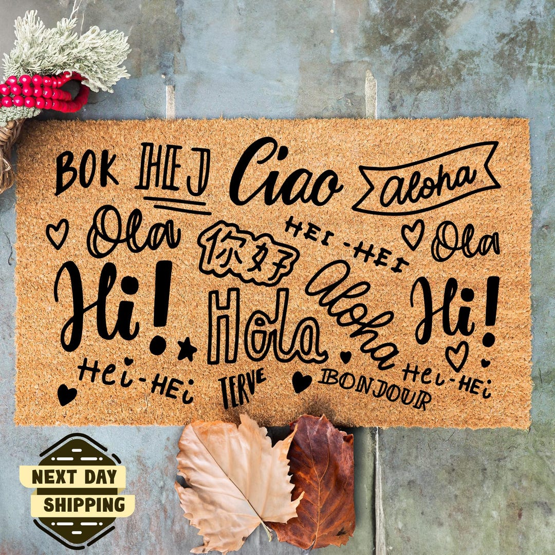 Hello Different Languages Doormat, Front Doormat, Closing Gift ...