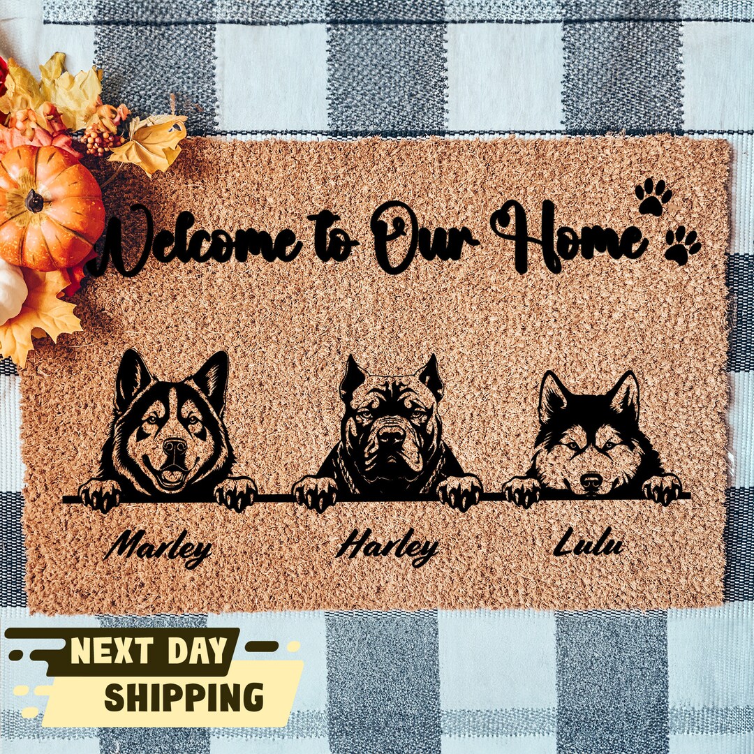 Personalized Dog Gift, Dog Welcome Mat, Unique Dog Gift, Housewarming ...