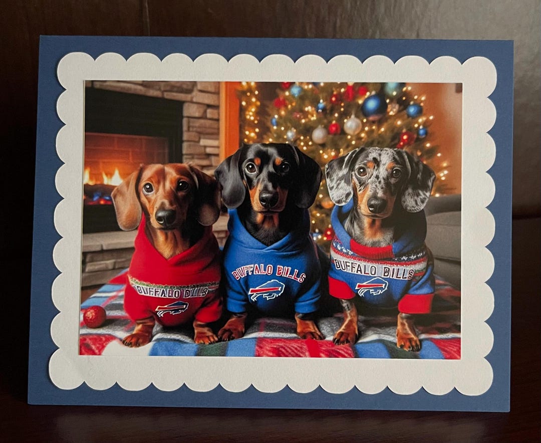 Buffalo Bills Dog Christmas Cards - Set of Four Cards - Etsy