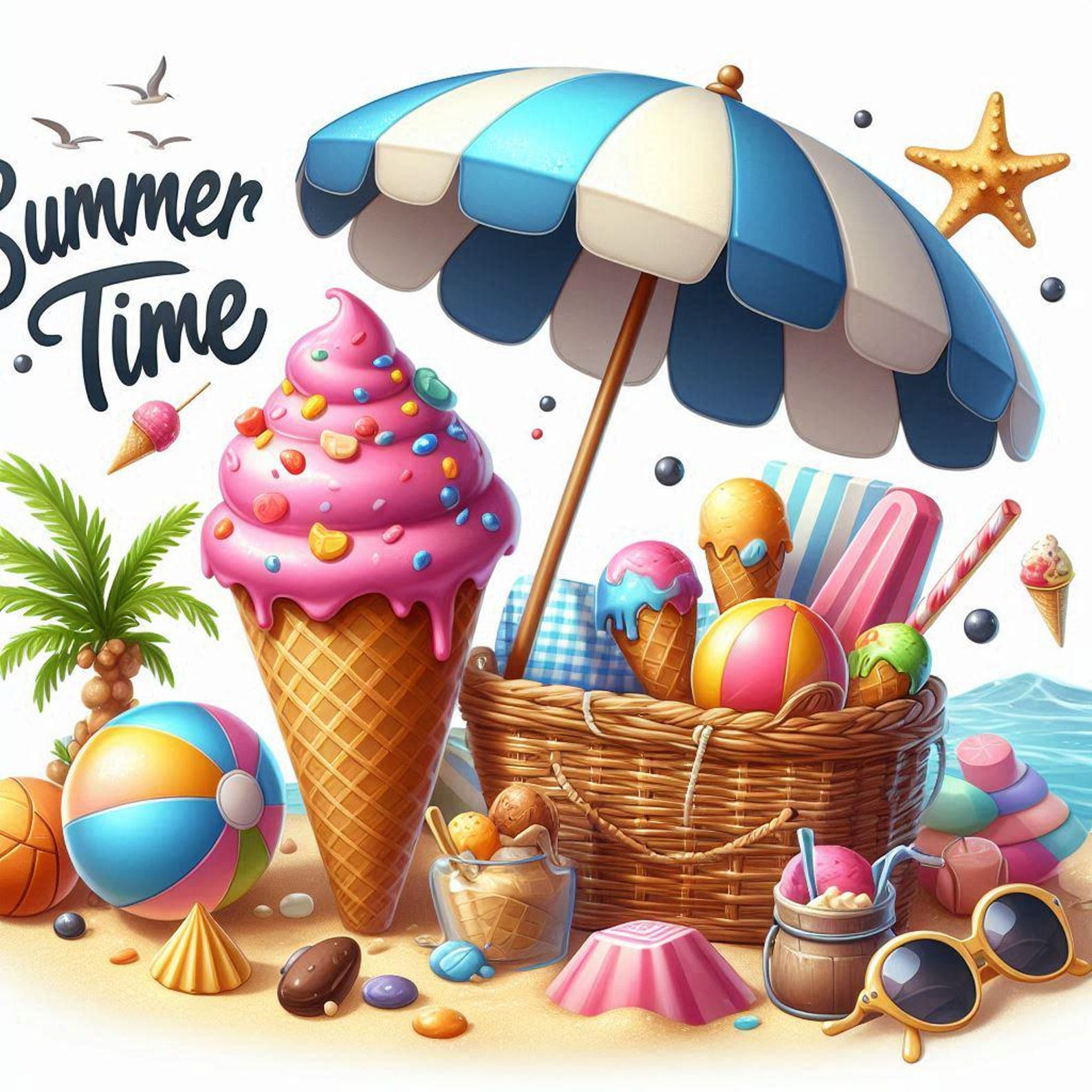 Summertime Beach Fun Printable Digital Image Printable Bundle - Etsy