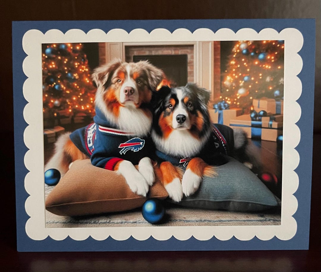 Buffalo Bills Dog Christmas Cards - Set of 4 - Etsy