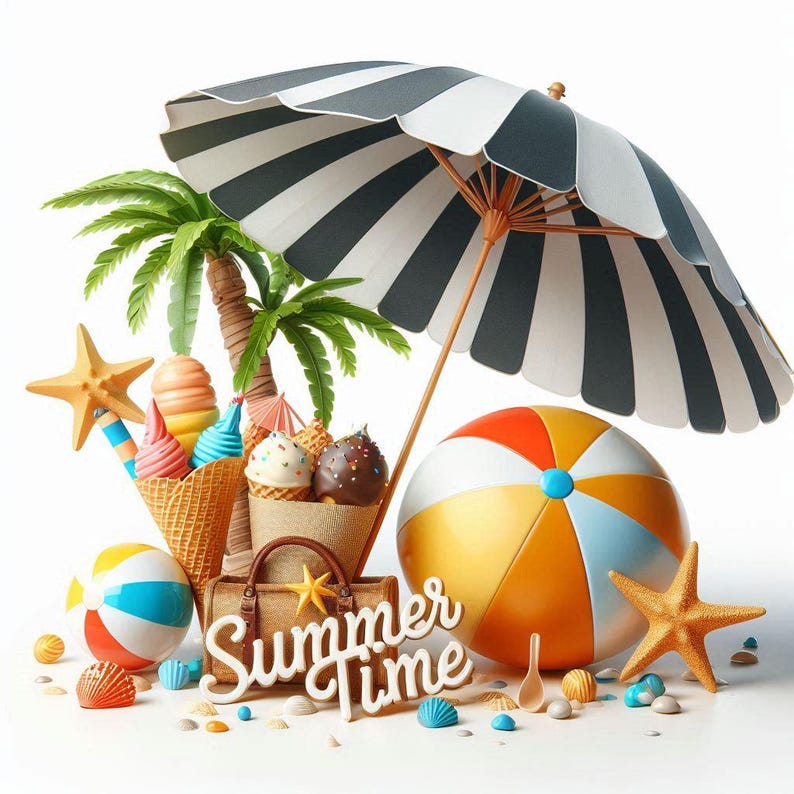 Summertime Beach Fun Printable Digital Image Printable Bundle - Etsy