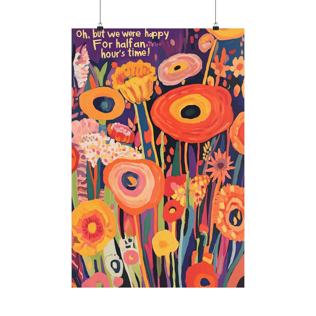 Oh, but We Were Happy Poster Wall Art Poetry by Edna St. Vincent Millay ...