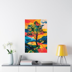 Beautiful Colorful Nature Poster Wall Art Save the Environment One Tree ...