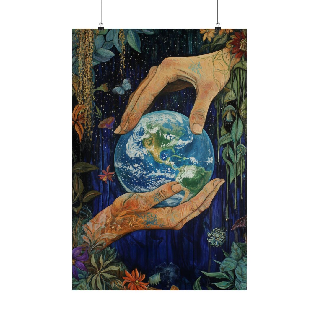 Earth in Our Hands Poster: Environmental Wall Art - Etsy