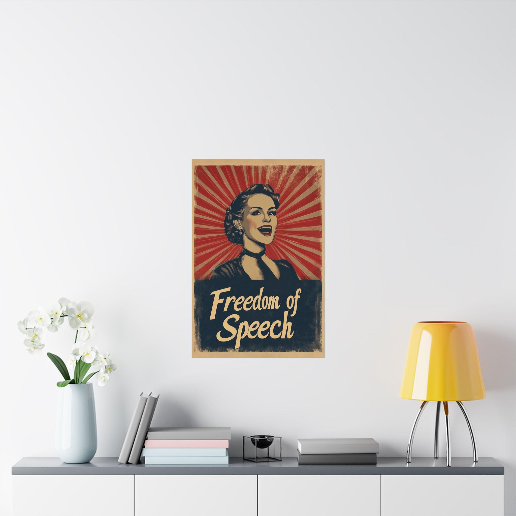 Freedom of Speech Poster Wall Art Fdr's Four Freedoms Poster Retro ...