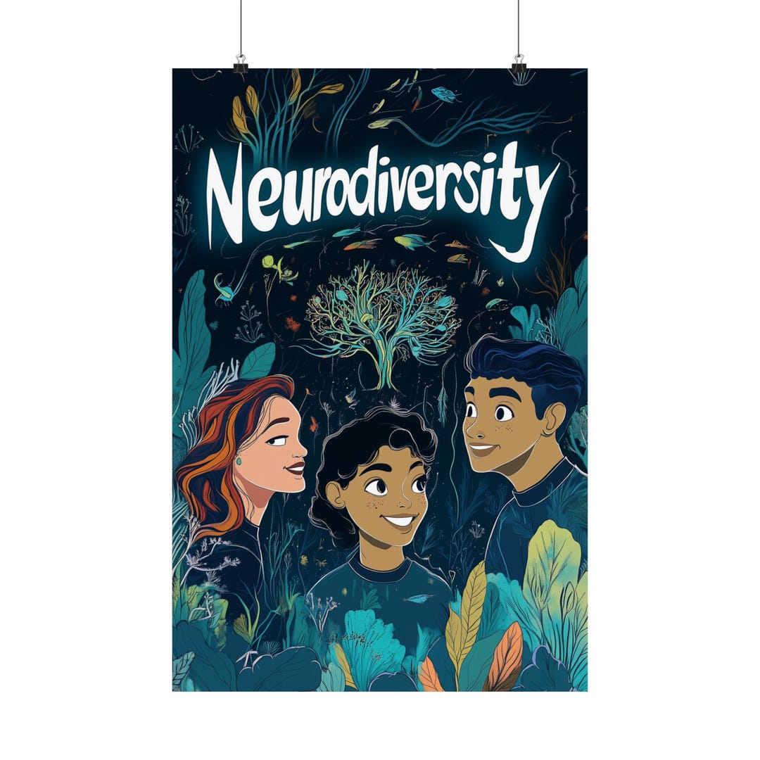 Neurodiversity Poster Wall Art Celebrate Differences Mental Health ...