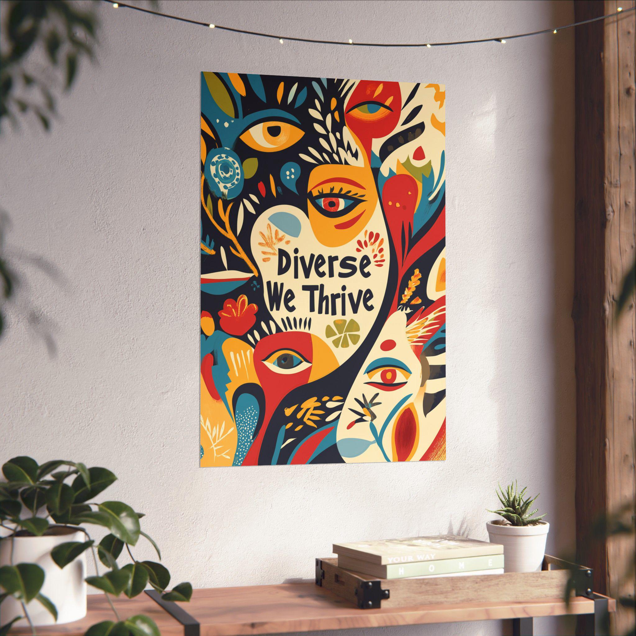 Diverse We Thrive Poster: Vibrant Abstract Art for Home or Office - Etsy