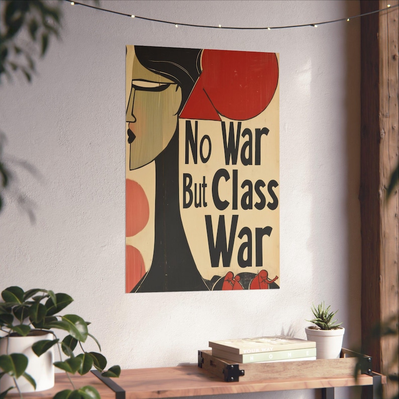 No War but Class War Poster: Retro Political Art Print - Etsy
